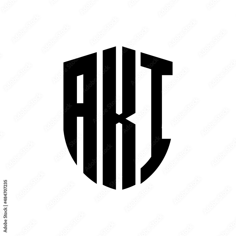 AKI letter logo design. AKI modern letter logo with black background ...