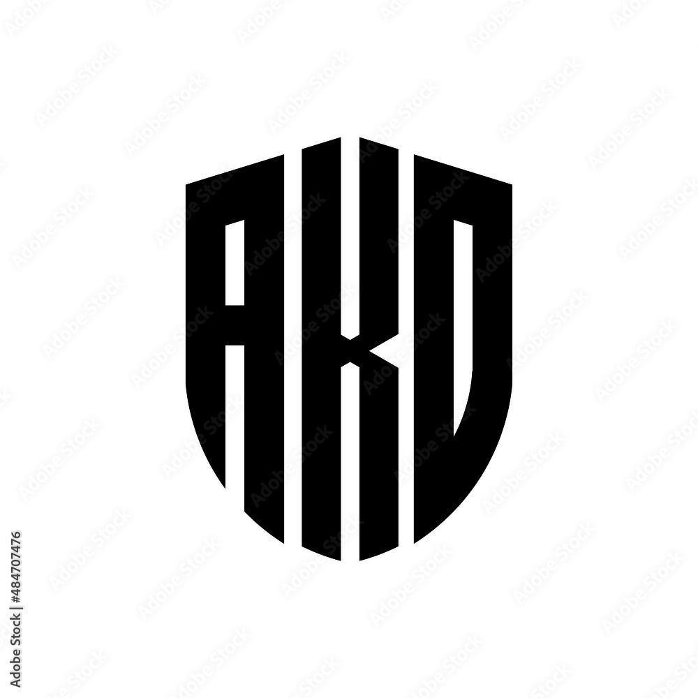 AKO letter logo design. AKO modern letter logo with black background ...