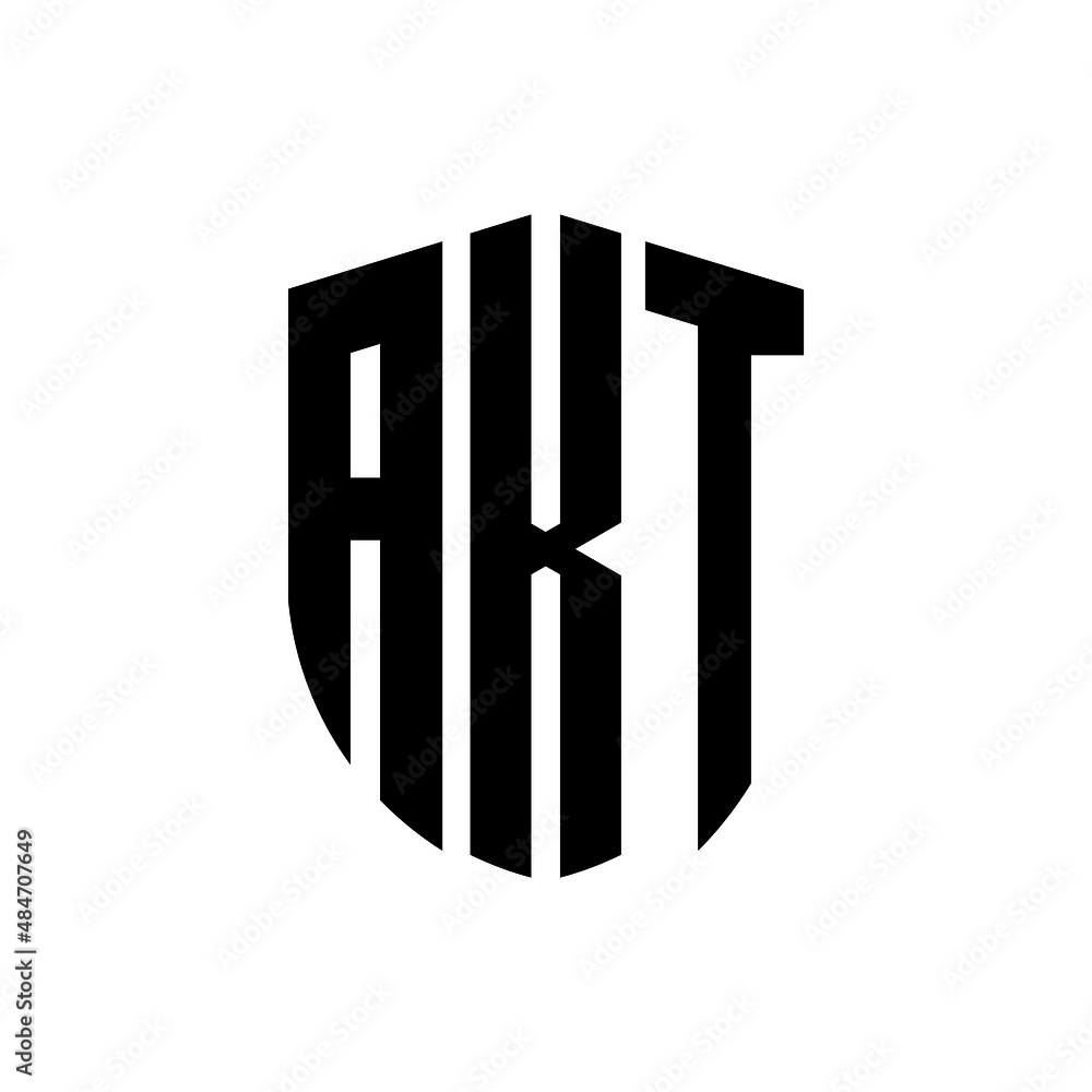 AKT letter logo design. AKT modern letter logo with black background ...