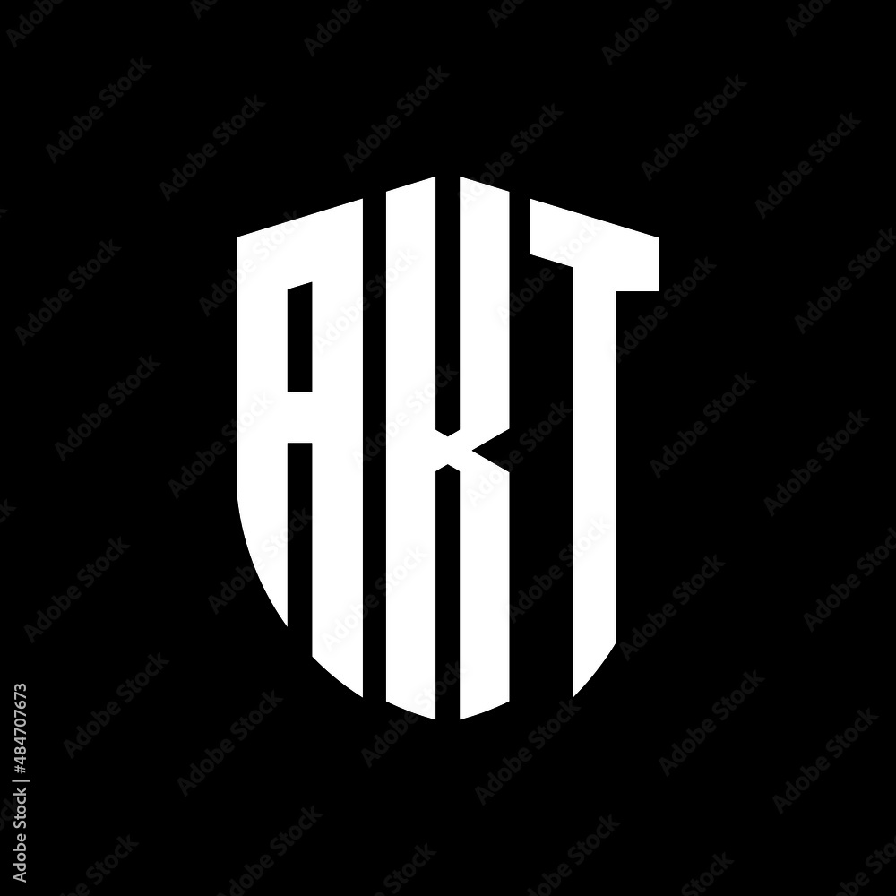 AKT letter logo design. AKT modern letter logo with black background ...