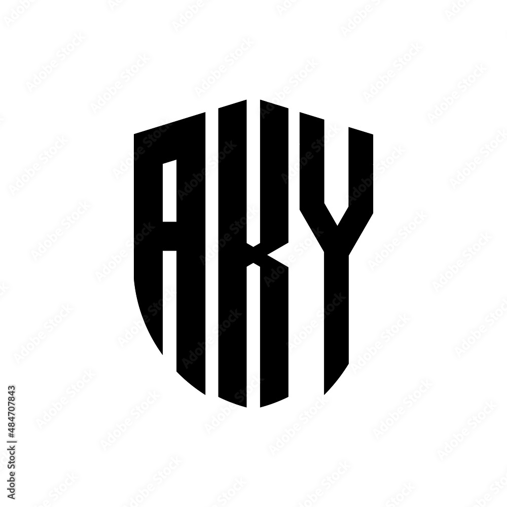 AKY letter logo design. AKY modern letter logo with black background ...
