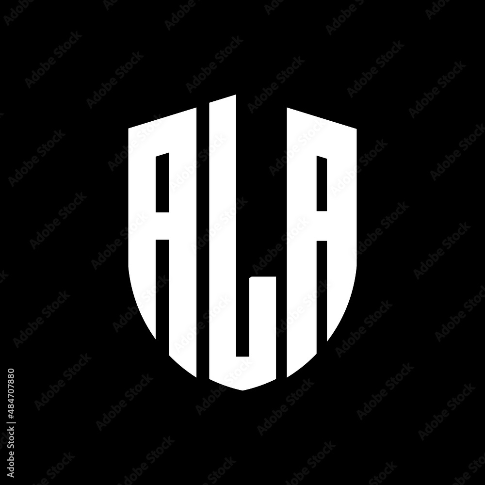 ALA letter logo design. ALA modern letter logo with black background ...