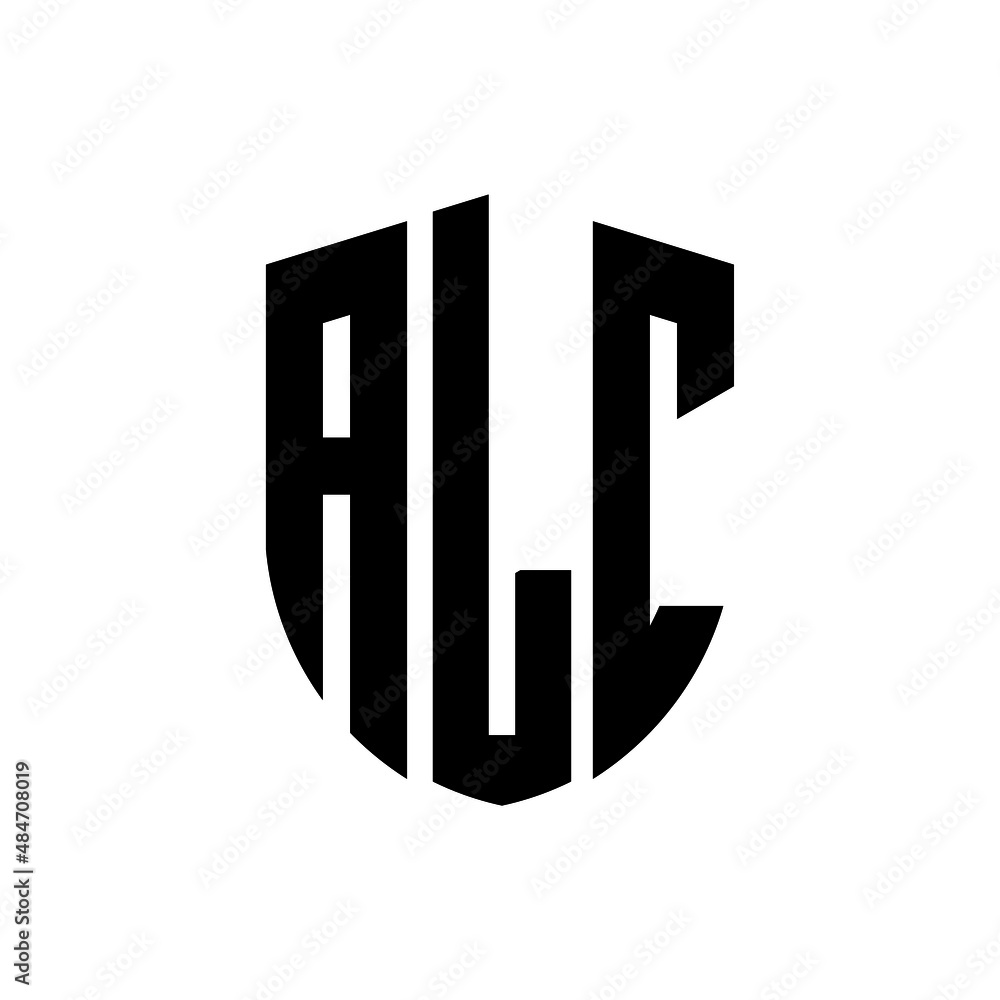 ALC letter logo design. ALC modern letter logo with black background ...