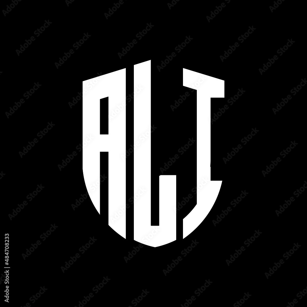 ALI letter logo design. ALI modern letter logo with black background ...