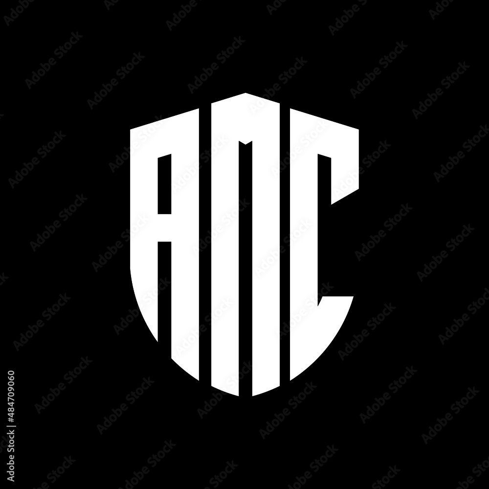 Vecteur Stock AMC letter logo design. AMC modern letter logo with black ...