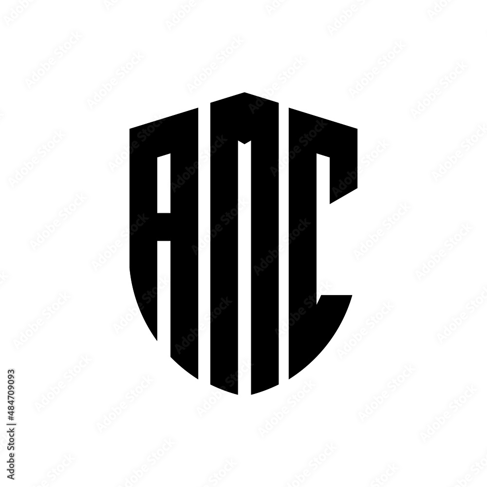 Vecteur Stock AMC letter logo design. AMC modern letter logo with black ...