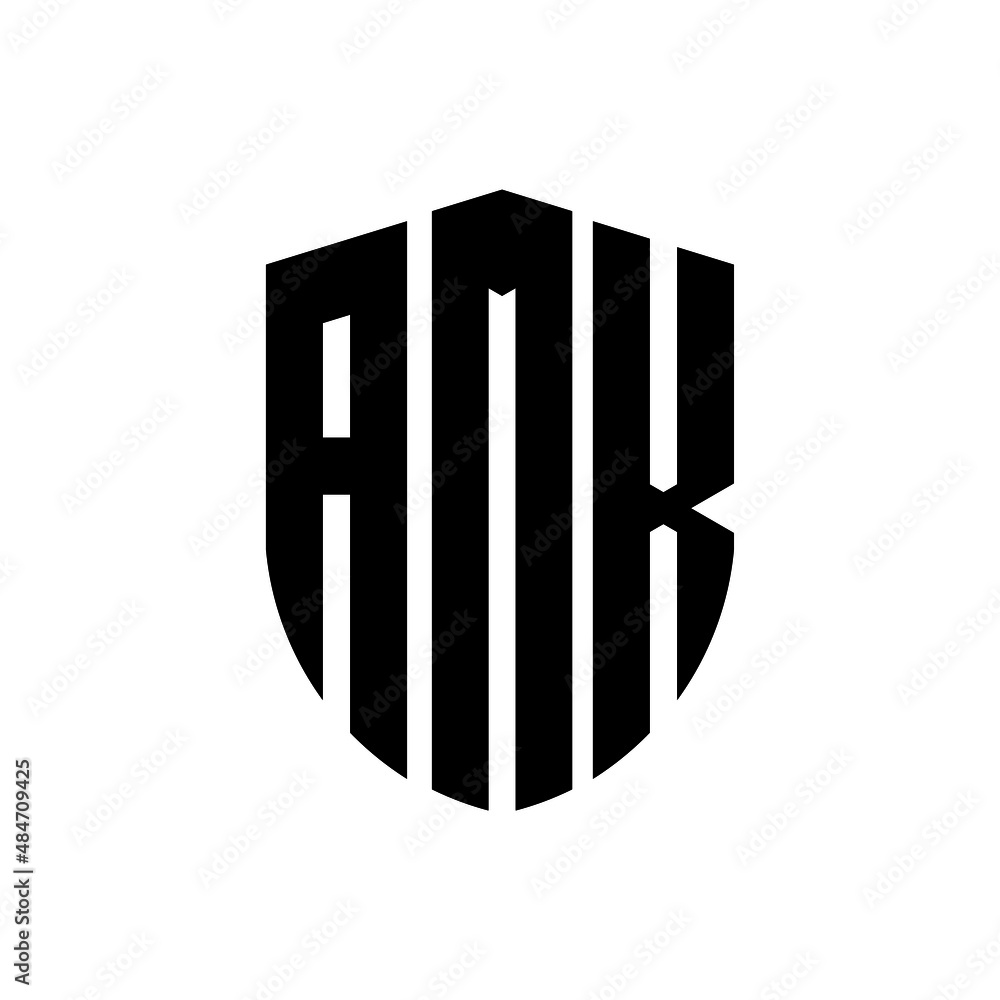 AMK letter logo design. AMK modern letter logo with black background ...