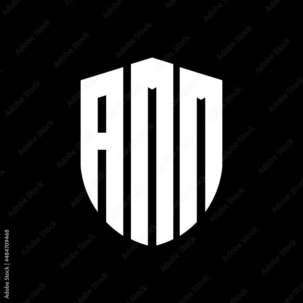 AMM letter logo design. AMM modern letter logo with black background ...