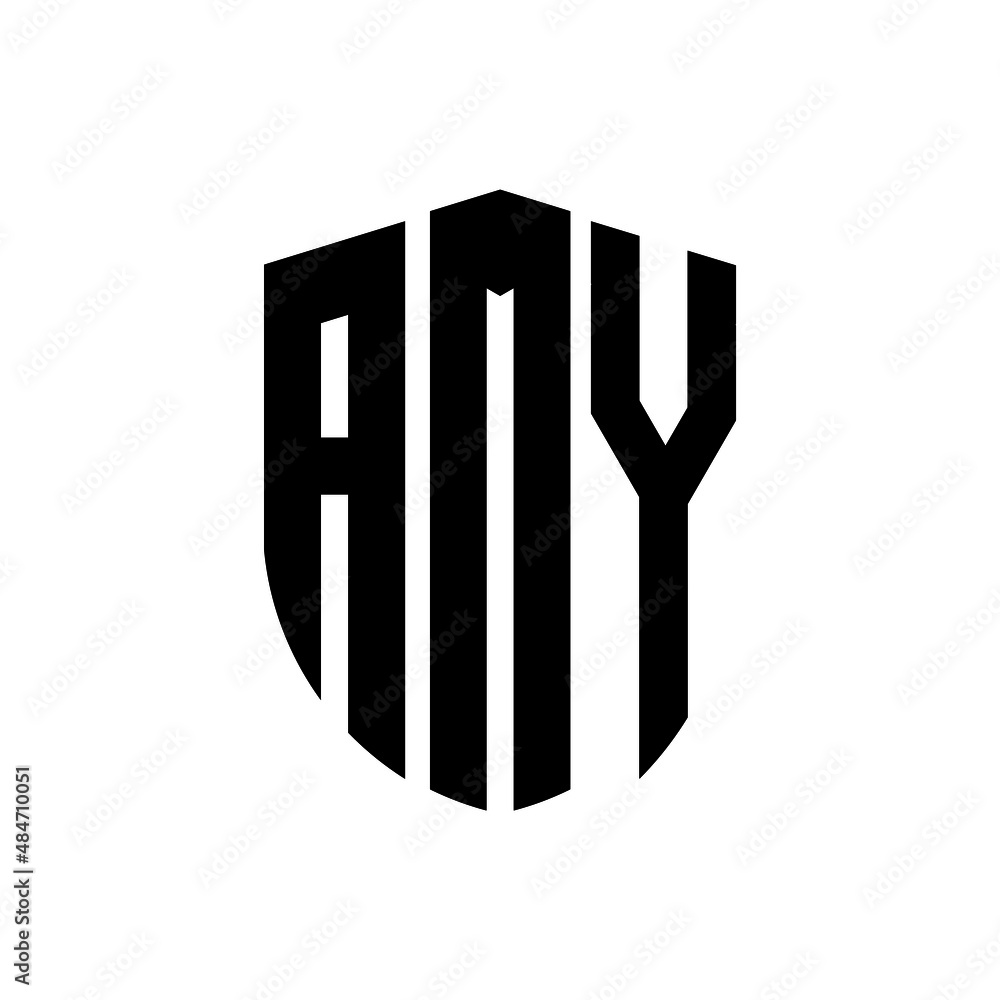 AMY letter logo design. AMY modern letter logo with black background ...