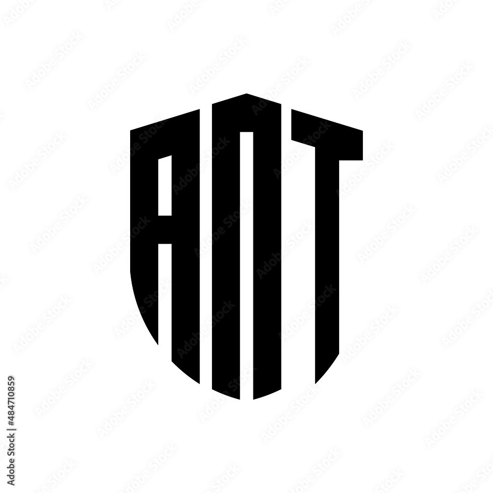 ANT letter logo design. ANT modern letter logo with black background ...