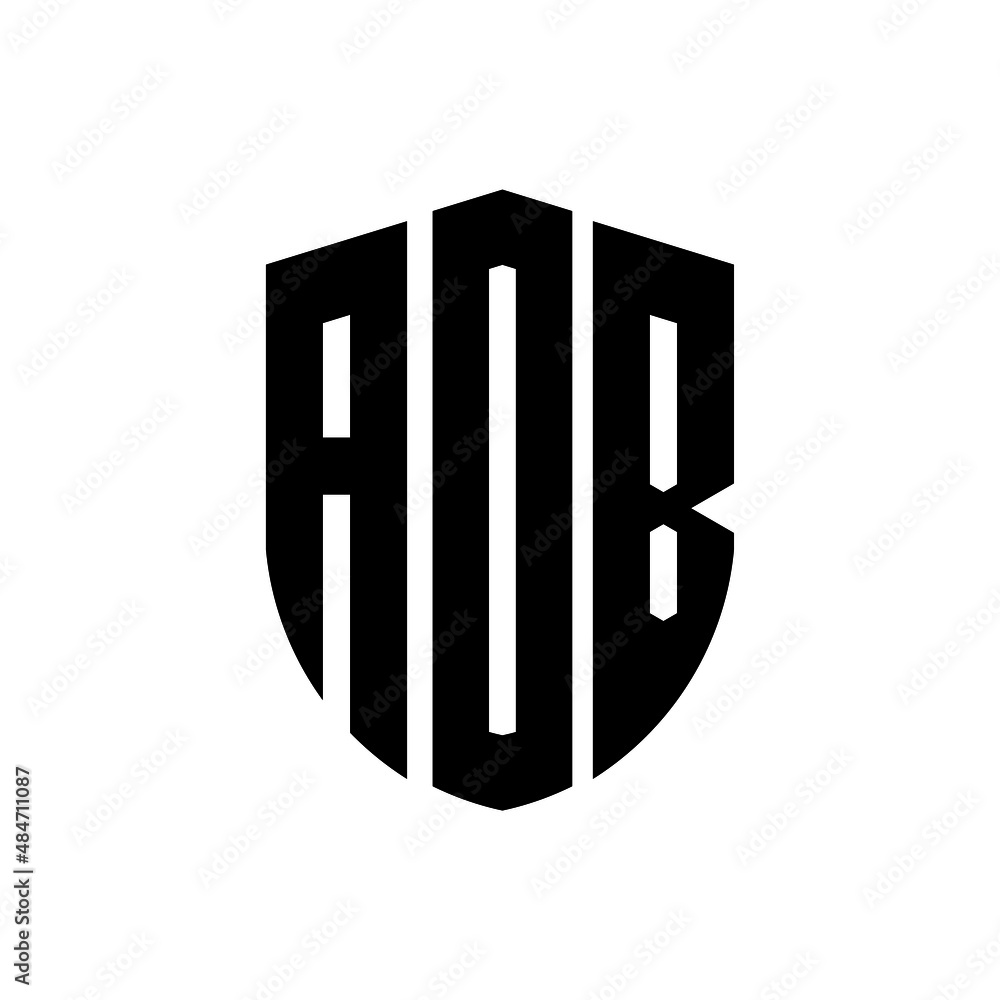 AOB letter logo design. AOB modern letter logo with black background ...