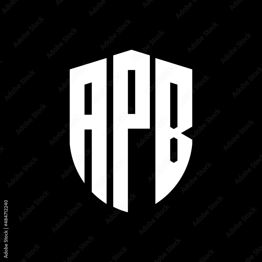 APB letter logo design. APB modern letter logo with black background ...