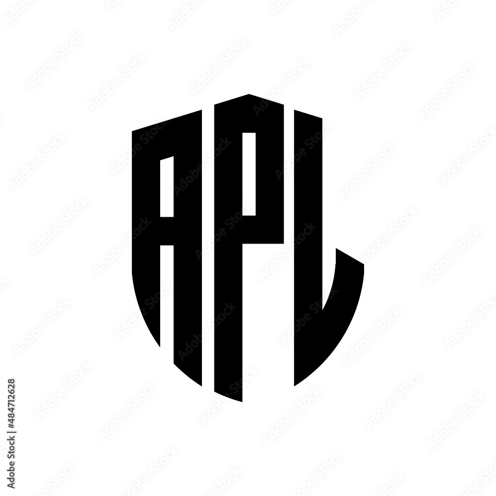 APL letter logo design. APL modern letter logo with black background ...