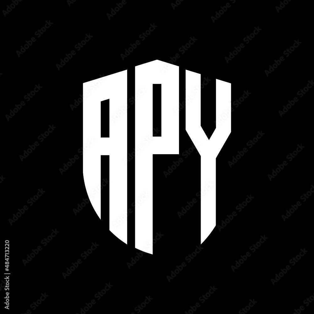 APY letter logo design. APY modern letter logo with black background ...