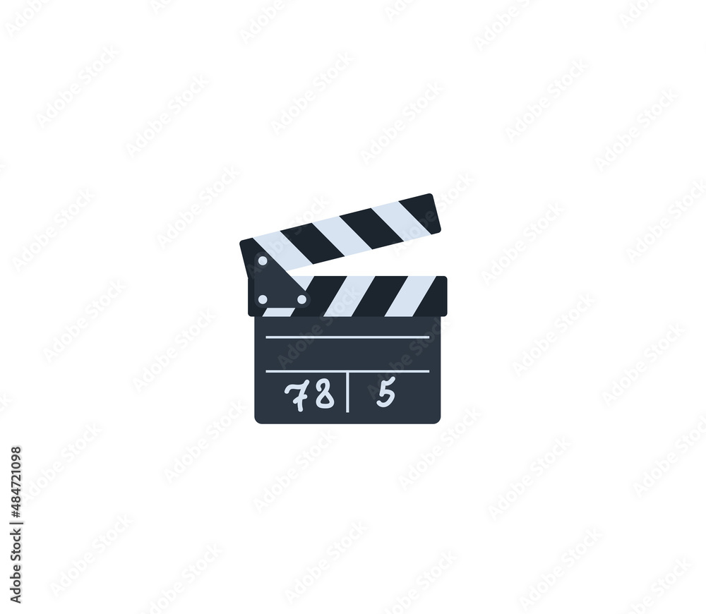 Clapper Board vector isolated icon. Film Slate emoji illustration ...