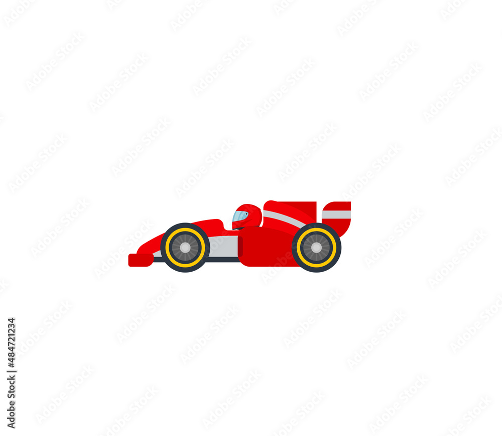 Race car vector isolated icon. Emoji illustration. Fast car vector ...