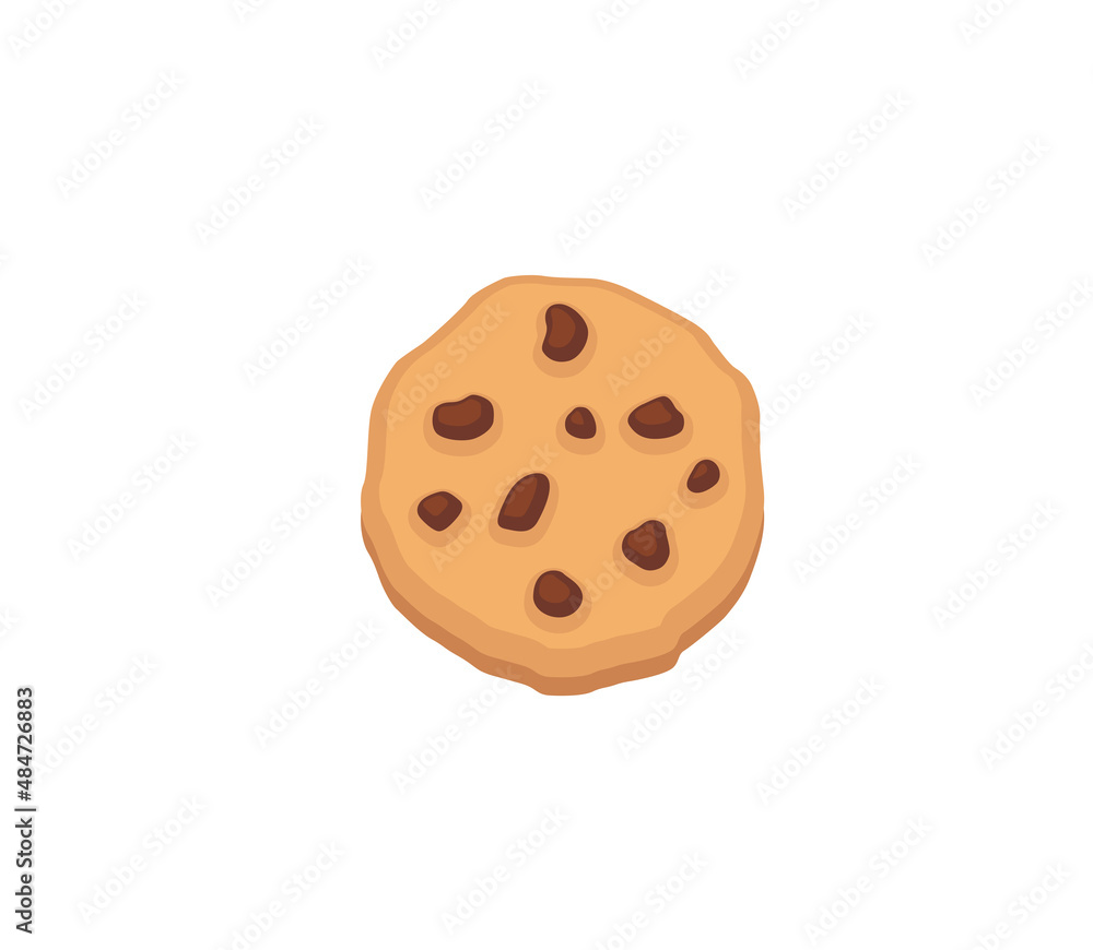 Chocolate cookie vector isolated icon. Emoji illustration. Chocolate ...
