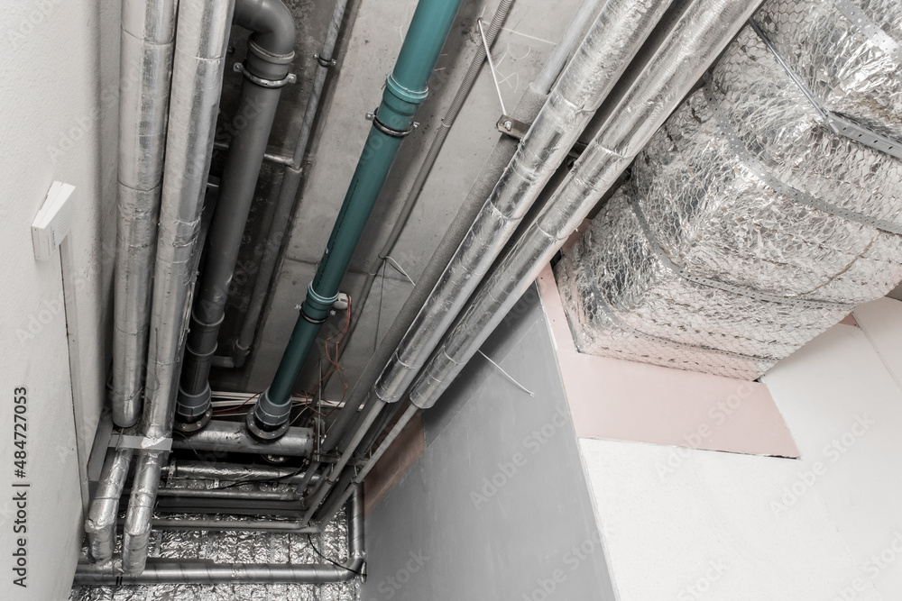 Ventilation air conditioning system in thermal insulation material duct ...