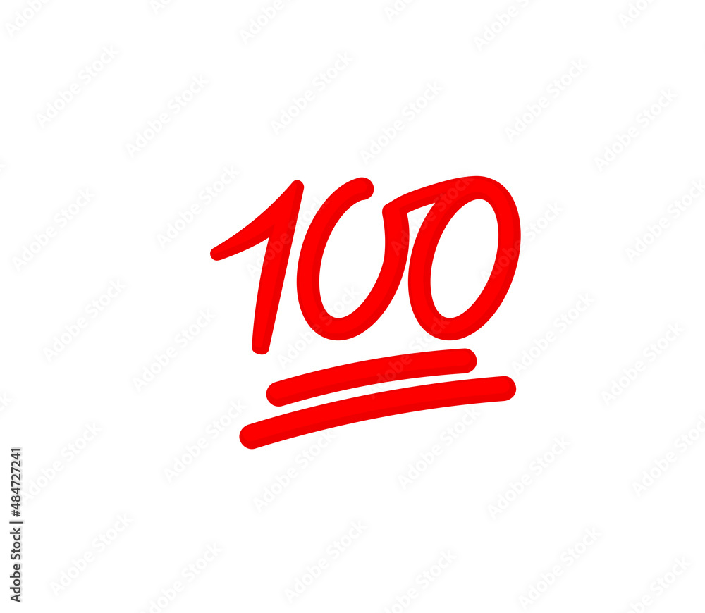 Hundred Points vector isolated icon. Emoji illustration. Perfect score ...