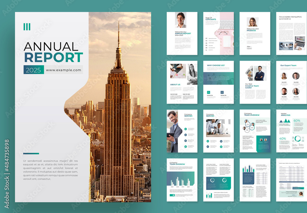 Annual Report Layout Stock Template Adobe Stock