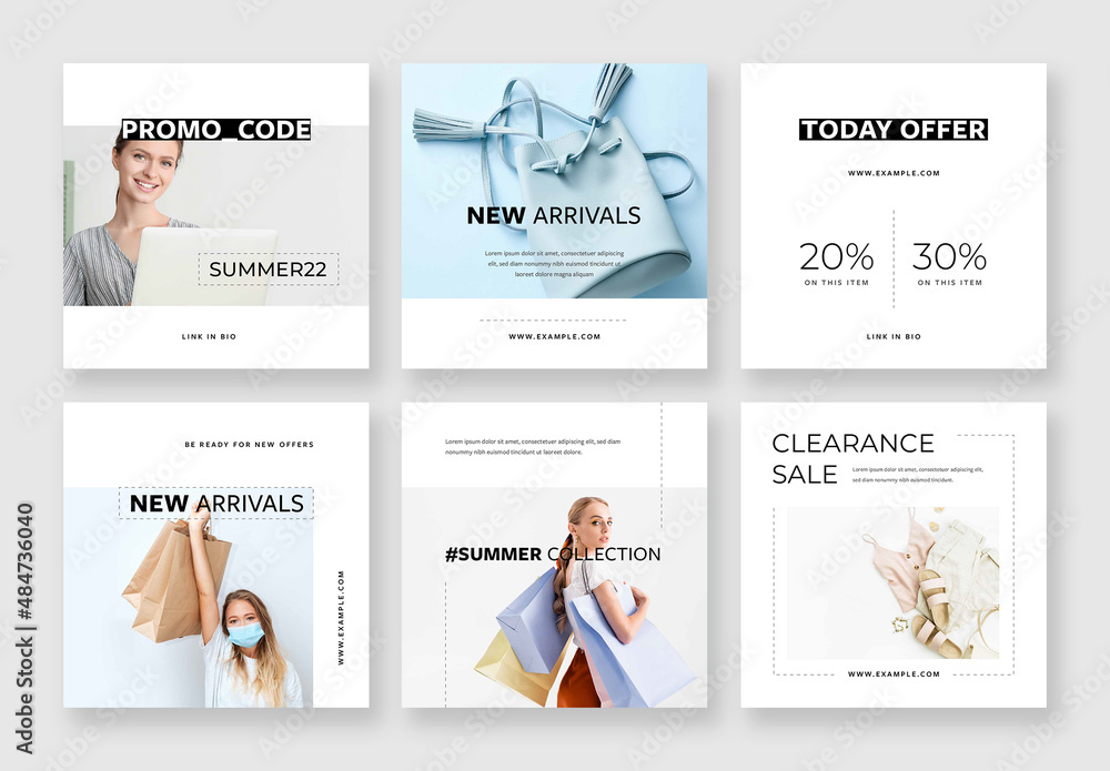 Minimal Layouts for Sellers with Black Accent Stock Template | Adobe Stock