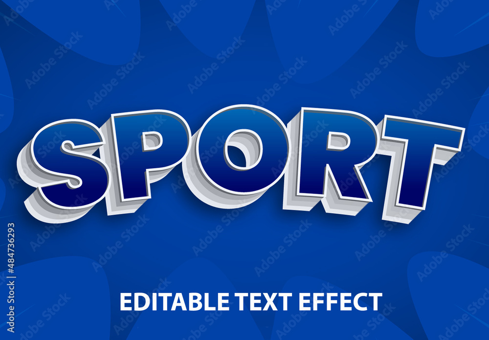Text Effect Blue Color Design Stock Template | Adobe Stock