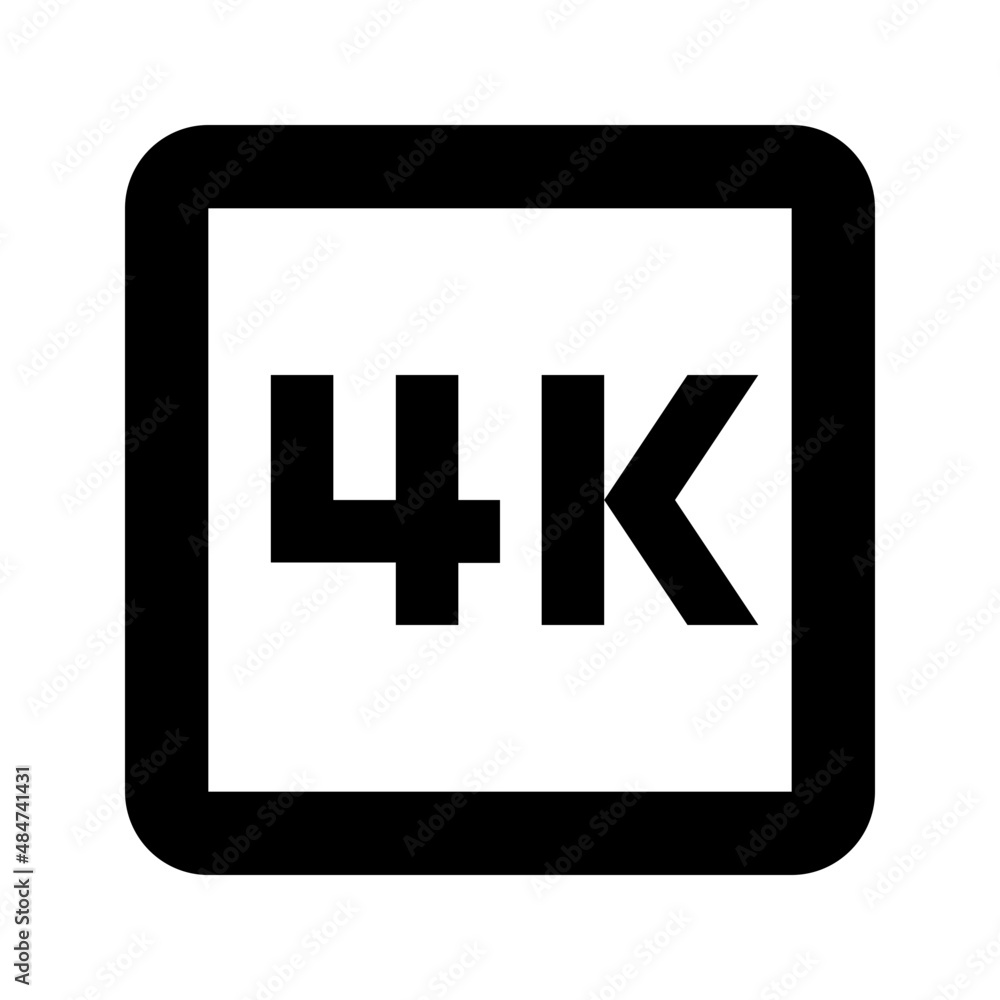 4k Icon, 4k Vector, 4k Symbol Stock Vector | Adobe Stock