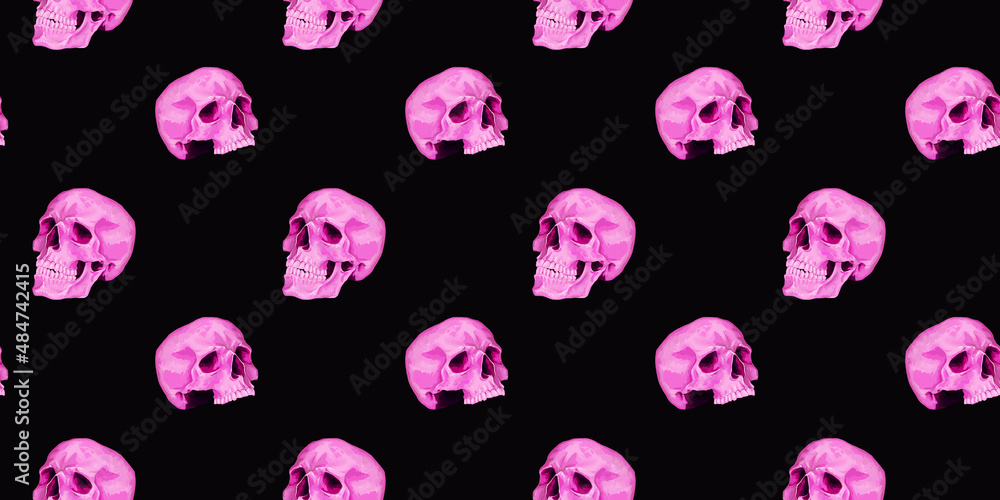 Black And Pink Skull Wallpaper