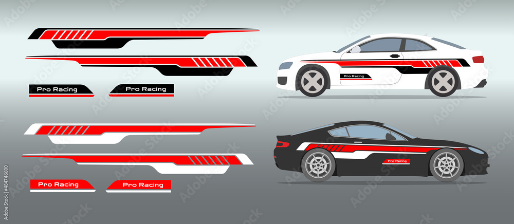 Car side sticker design. Auto vinyl decal template. Suitable for ...