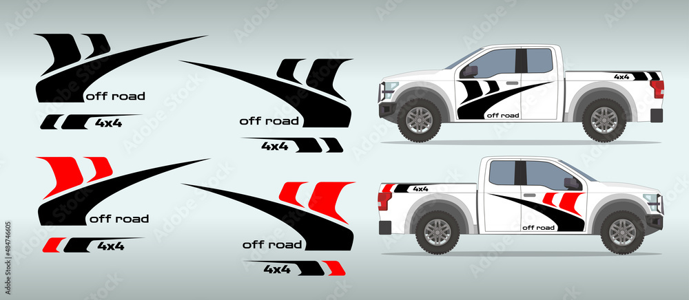 Car side sticker design. Auto vinyl decal template. Suitable for ...