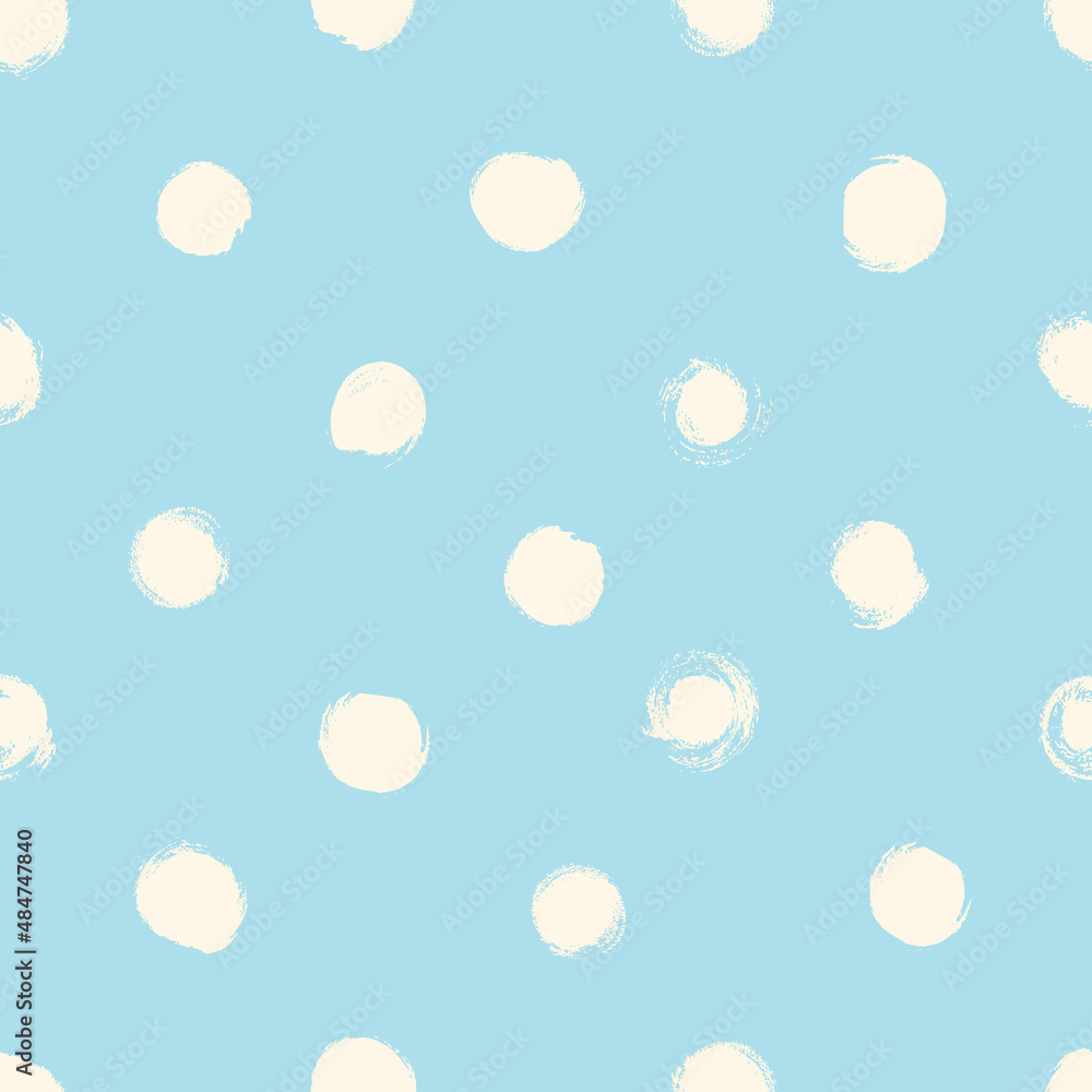 Simple polka dot background. The pattern is drawn with a dry brush ...