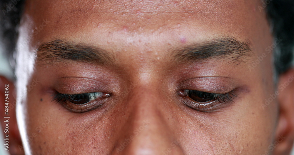 Man Eyes Looking Down