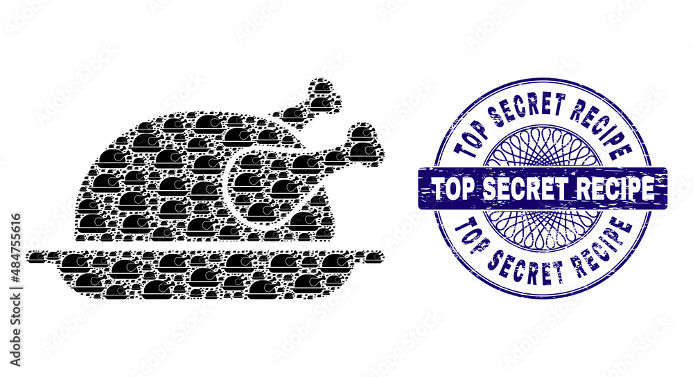 Recursive collage fried chicken dish and Top Secret Recipe round ...