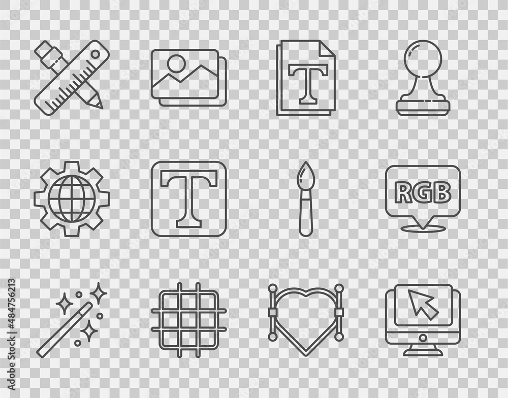 Set line Magic wand, Computer monitor cursor, Text file document, Grid graph paper, Crossed ...