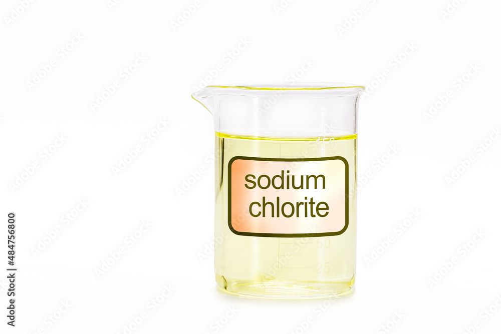 flask with sodium chlorite, chemical compound of chemical formula ...