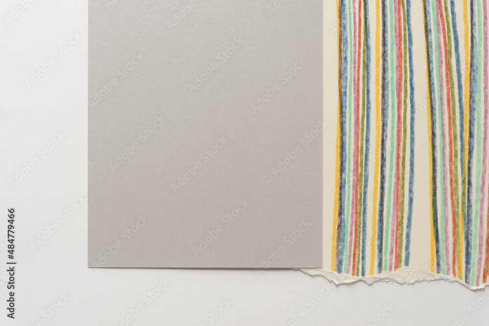 paper background with line pattern and silver card stock Stock Photo ...