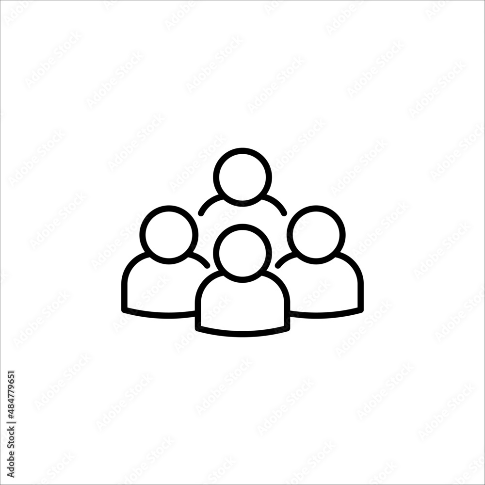 Illustration of crowd of people icon. Social icon. Flat style design ...
