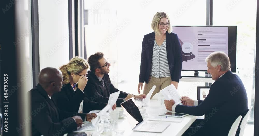 Putting a positive spin on a strategic meeting. Diverse group of ...