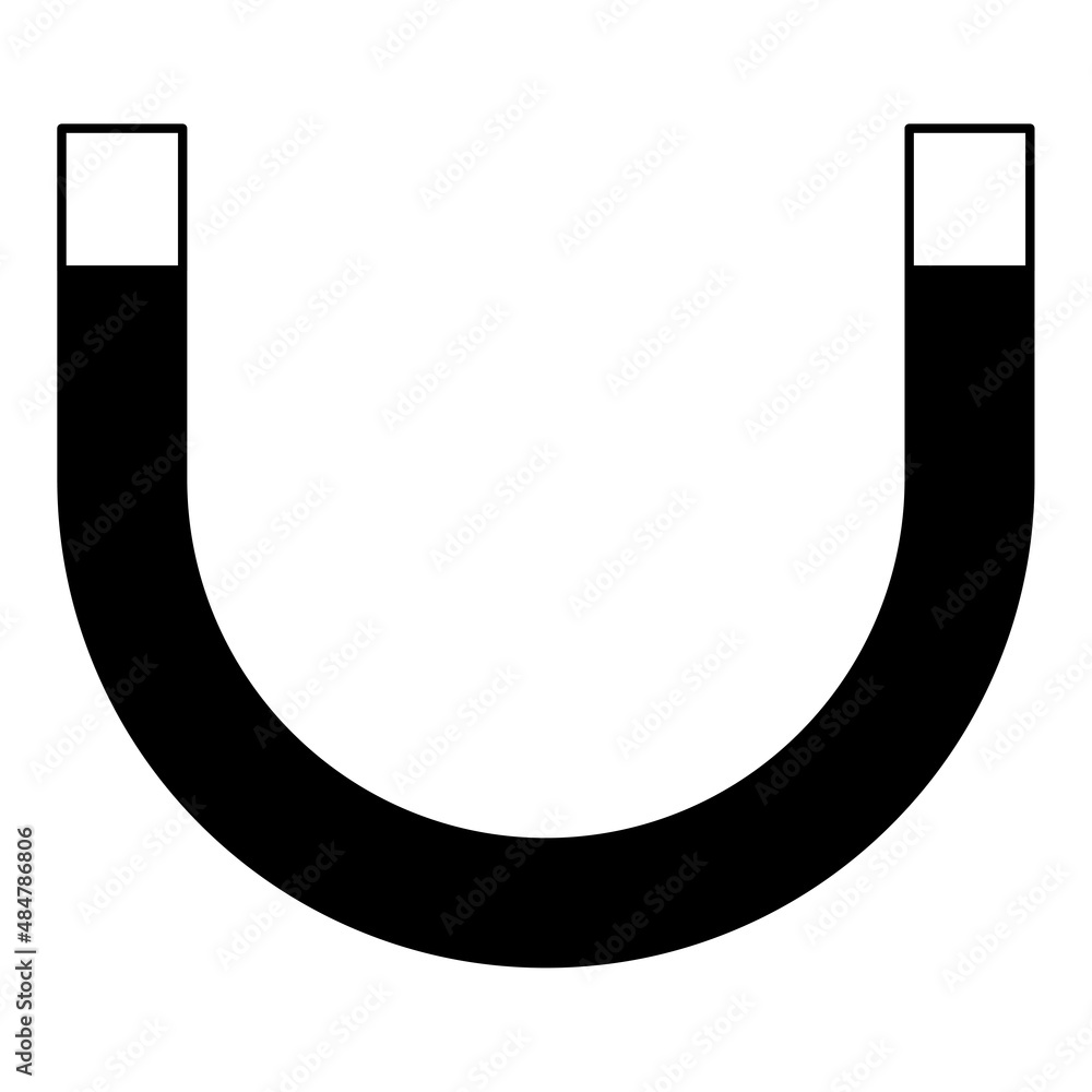 Magnet icon. Outline drawing. Line symbol. Simple design. Technology ...