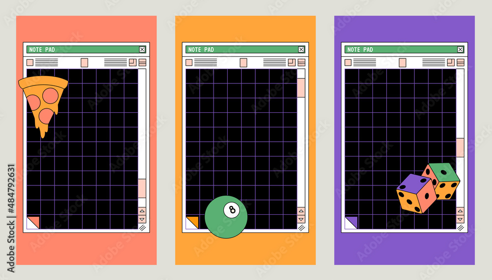 Linear vaporwave Ig stories templates. Social media set design ...