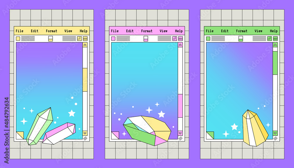 Linear vaporwave Ig stories templates. Social media set design ...