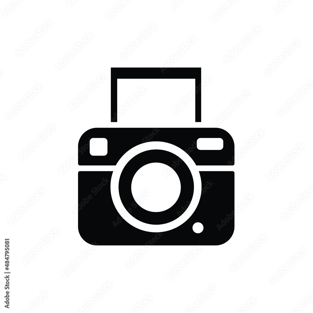 Polaroid camera icon vector isolated on white, sign and symbol ...