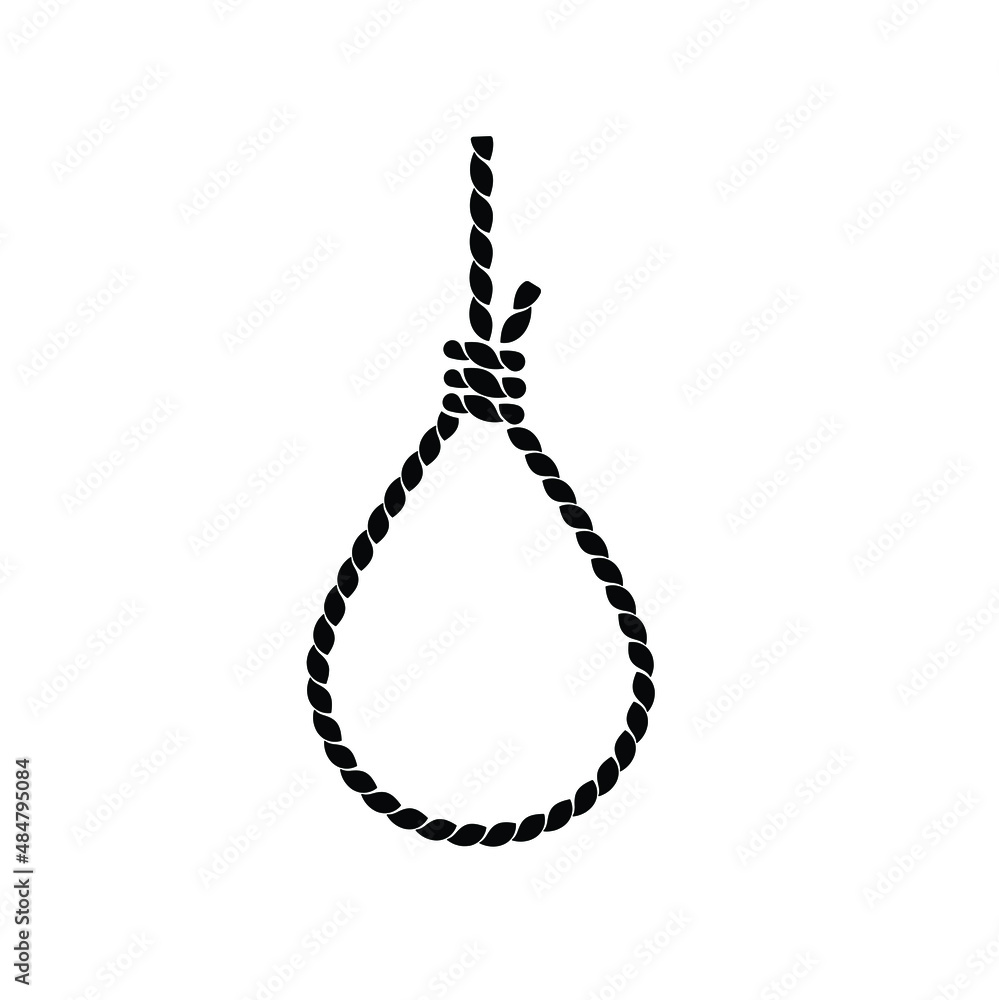 Noose icon vector isolated on white, sign and symbol illustration ...