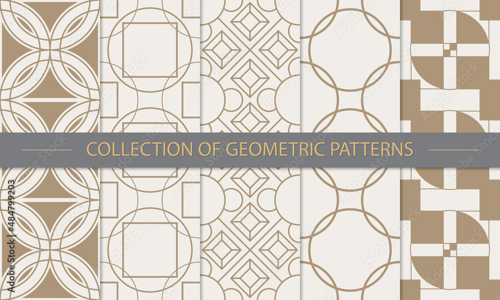 A collection of geometric patterns in the shape of a circle and a ...
