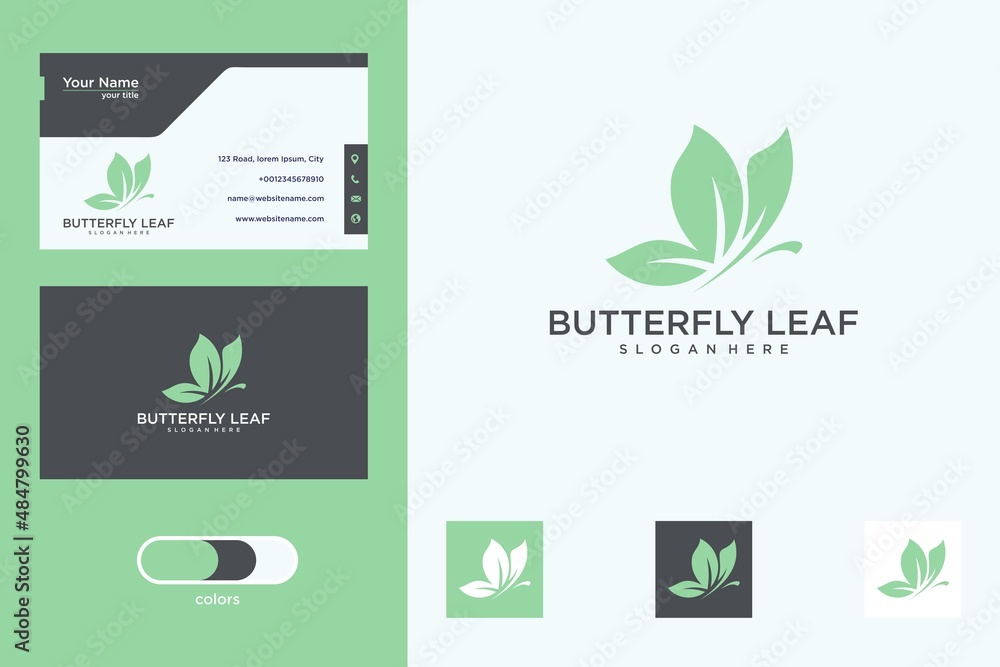 butterfly leaf logo design Stock Vector | Adobe Stock