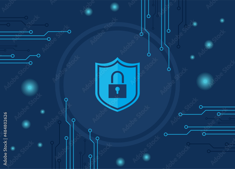 cyber security shield poster Stock Vector | Adobe Stock