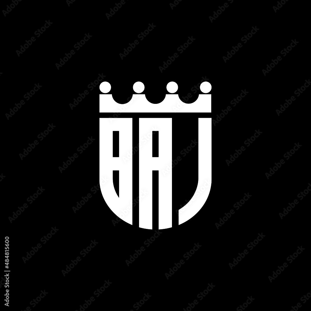 BAJ letter logo design with black background in illustrator, vector ...