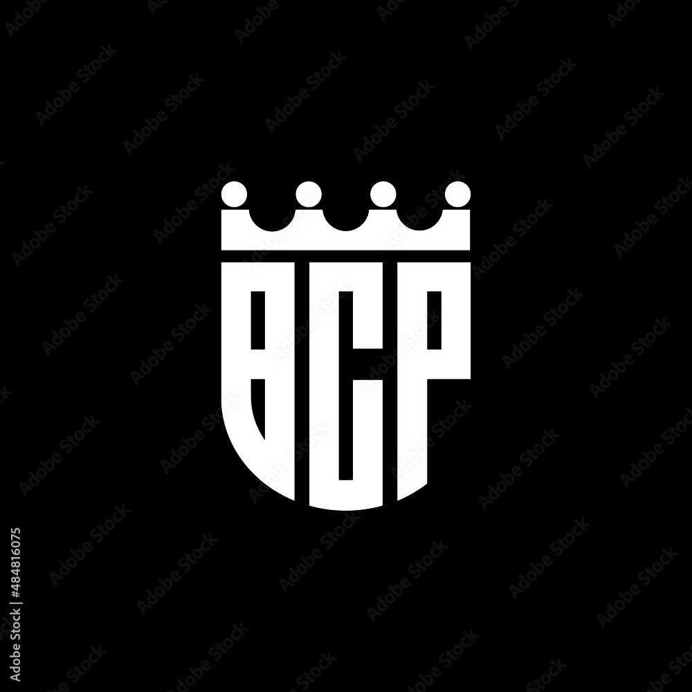 Vecteur Stock BCP letter logo design with black background in ...