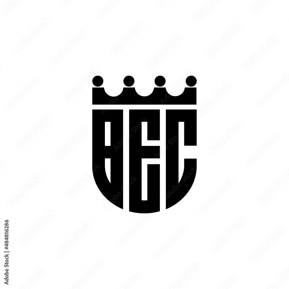 BEC letter logo design with white background in illustrator, vector ...