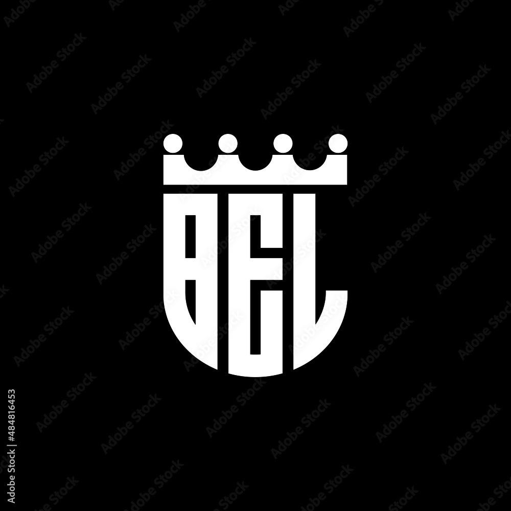 BEL letter logo design with black background in illustrator, vector ...